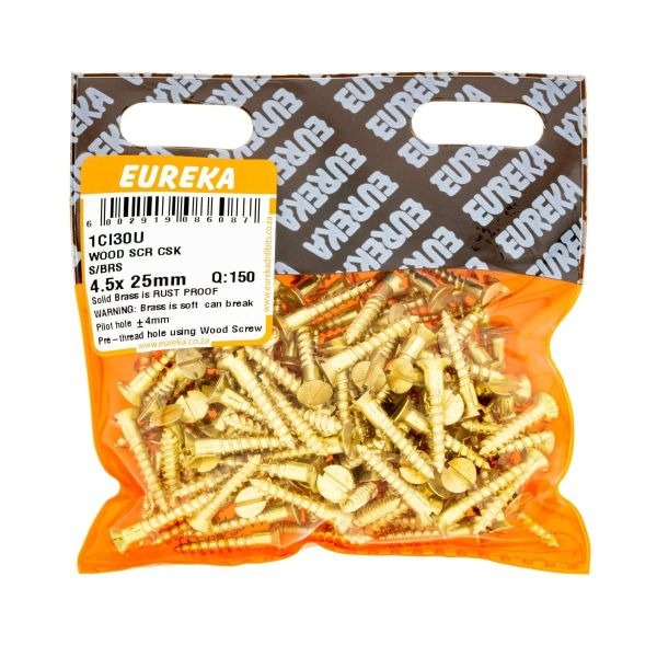Wood Scr Csk S/Brs 4.5X 25Mm Q:150 – Proximate Electrical